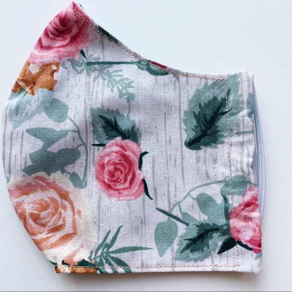 Other | Floral Rose Pattern Fabric Face Mask | Poshmark